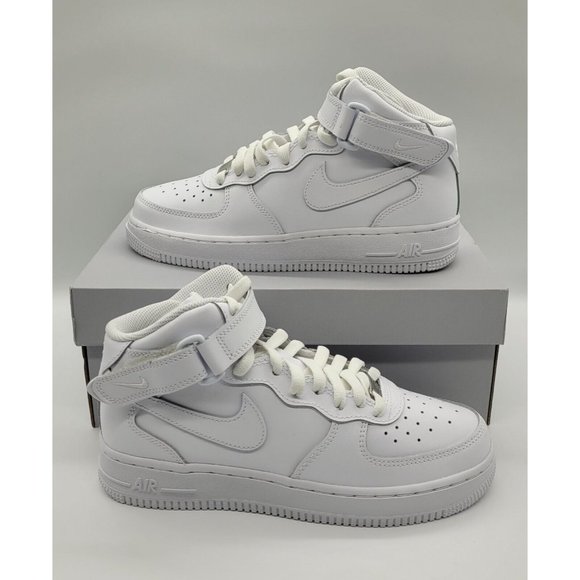 Nike | Shoes | Nike Air Force Mid Le Gs Triple White Dh2933111 | Poshmark